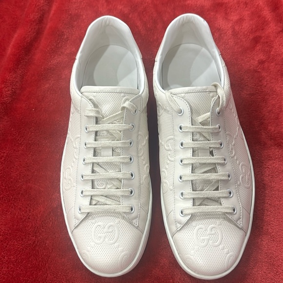 Gucci | Shoes | Mens Shoes Gucci Ace Embossed Gg Size 2 | Poshmark